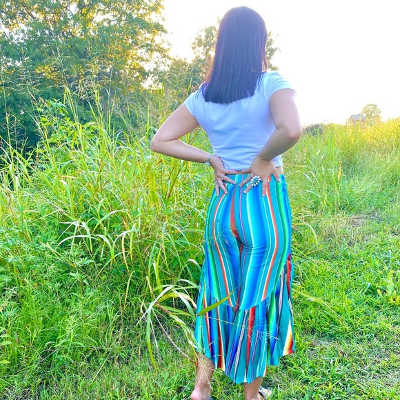 L&B | Pants & Jumpsuits | Serape Ruffle Pants | Poshmark